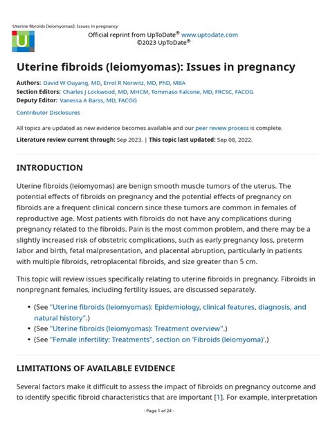 Uterine Fibroids Leiomyomas Issues In Pregnancy Pdf Caesarean