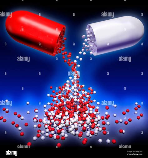 Slow Release Drug Capsule Computer Illustration Of A Drug Capsule That