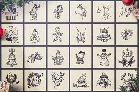 150 Hand Drawn Elements Christmas By Michael Rayback Design