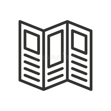 Information Booklet Or Brochure Linear Icon Advertising Pamphlet Outline Vector Illustration