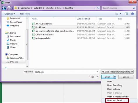 how to fix ‘failed to parse the corrupted excel file error