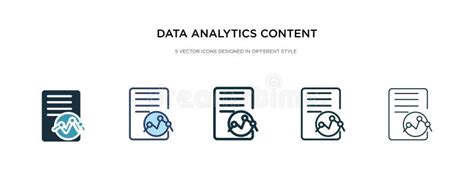 Data Analytics Content Icon In Different Style Vector Illustration Two Colored And Black Data