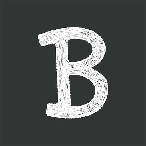 Black And White Handdrawn Chalk Textured Uppercase Letter B For School