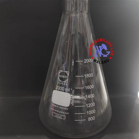 Jual Erlenmeyer Flask Duran 2000ml Shopee Indonesia