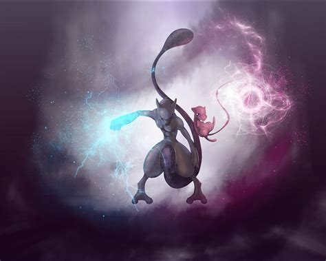 Mew And Mewtwo Epic Battle HD Wallpaper