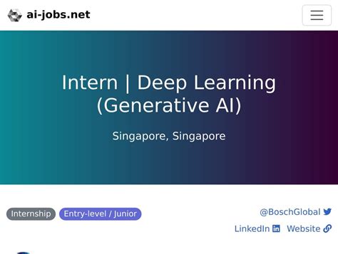 Hiring Internship Intern Deep Learning Generative Ai In Singapore Singapore Raimljobs