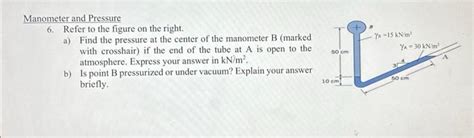 Solved Manometer And Pressure 6 Refer To The Figure On The