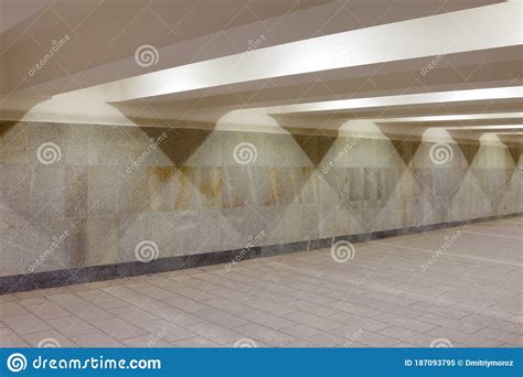 Blank Wall Of Underground Pass Stock Image Image Of Modern Tunnel