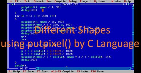 how to draw different shapes using putpixel by c language