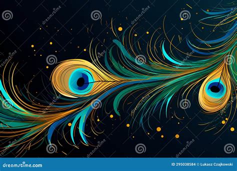 Peacock Inspired Abstract Energetic Colorful Background Stock