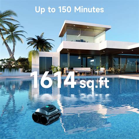 Wybot C1 Robotic Pool Cleaner With App Controlandwaterline Cleaning Gray