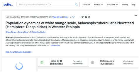 Population Dynamics Of White Mango Scale Aulacaspis Tubercularis Newstead Hemiptera