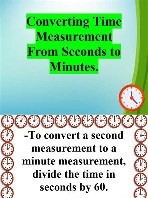 converting time measurement seconds to minutes pdf