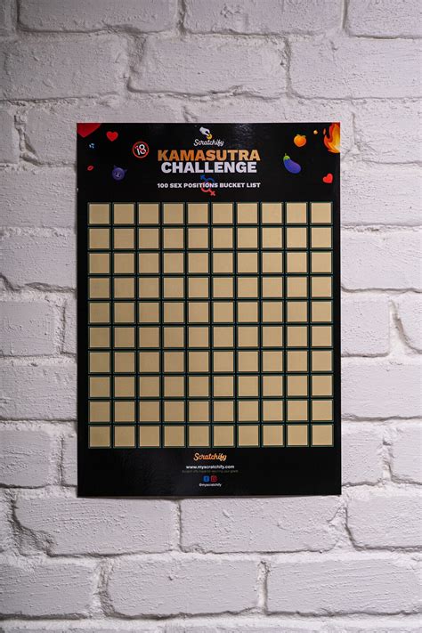 Kamasutra Challenge Sex Positions Bucket List Scratch Off Poster Sex Poses Couples