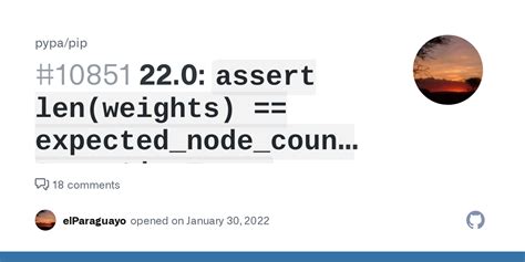 Assert Len Weights Expected Node Count AssertionError Issue Pypa Pip GitHub