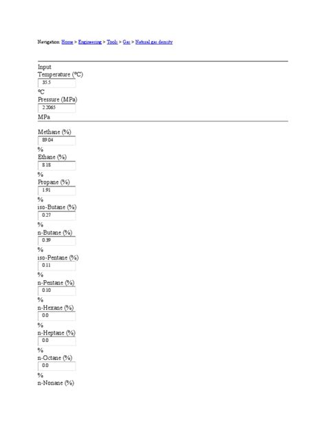 Home Engineering Tools Gas Natural Gas Density Pdf Natural Gas Gases