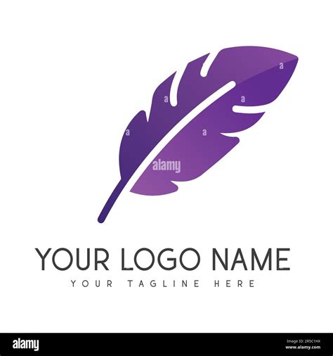 Feather Pen Logo Design Writing Logotype Stock Vector Image And Art Alamy