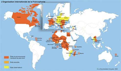 Carte des États de la Francophonie