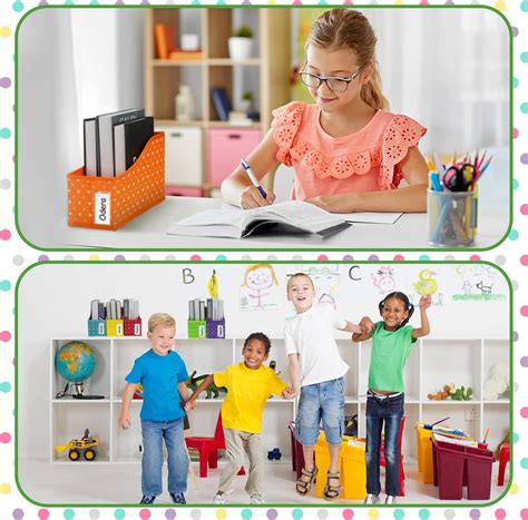 Glenmal 6 Unidades Classrom Contenedores De Almacenamiento De Libros A Granel De Tela Oxford