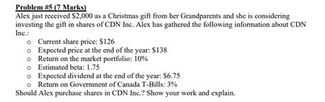 Solved Problem Marks Calculate The Geometric Return Chegg Com