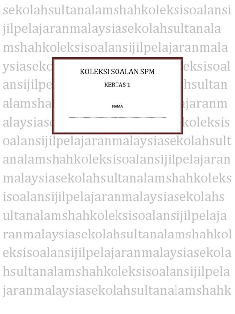 Koleksi Soalan Spm Paper 1 Pdf Mean Probability Distribution