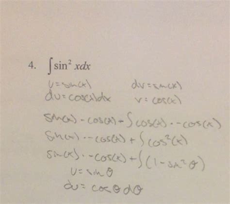 Solved Integral Sin 2 Xdx U Sin X Du Cos X Dx Dv Chegg