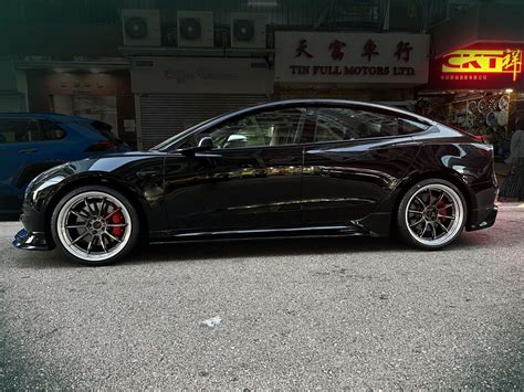 Tesla Model 3 Black Work Emotion Zr10 2p Wheel Front