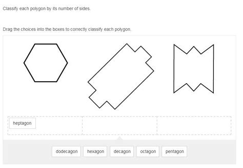 FREE Classify Each Polygon By Its Number Of Sides Drag The Choices