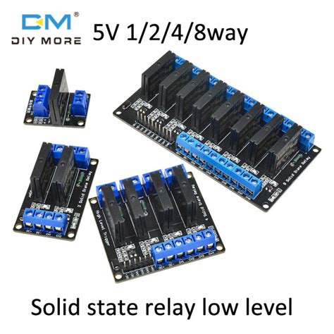 Diymore โมดูลรีเลย์โซลิดสเตตระดับสูง 5v 12v 24v Dc 1 2 4 8 ช่อง Ssr