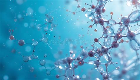 Molecular Structure Visualization On Blue Background For Science And