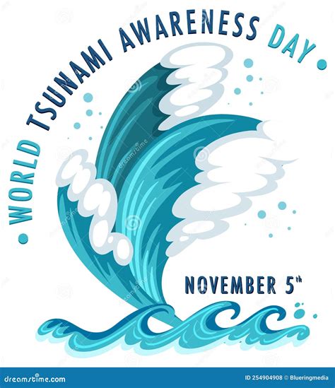 World Tsunami Awareness Day Banner Design Stock Vector Illustration