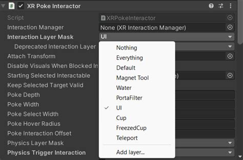 Xr Interaction Layer Mask And Object Layer Mask Unity Engine Unity