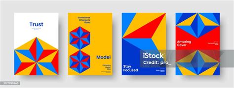 Tata Letak Brosur Geometris Template Laporan Kreatif Desain Poster