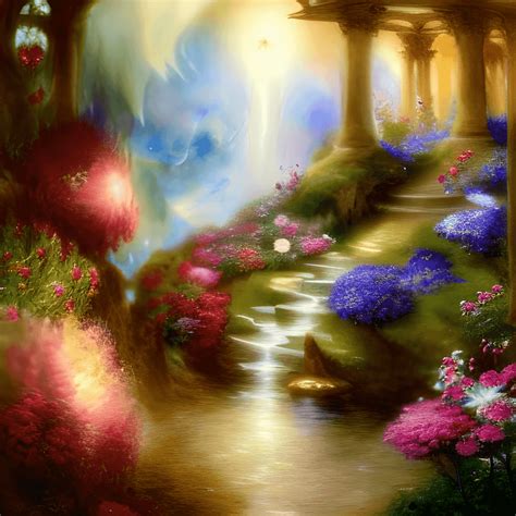 Mystical Whimsical Fairy Garden Background Creative Fabrica