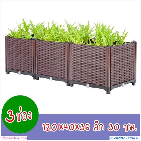กระบะปลูกผัก Balcony Vegetable Box 3 ช่องมีขา 30 ซม พร้อมฐาน [ของใช้ในบ้าน ของแต่งบ้าน Ideaboxbox]