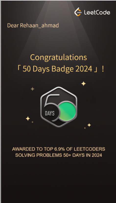 Completed 50 Leetcode Questions Rehaan Ahmad Posted On The Topic Linkedin