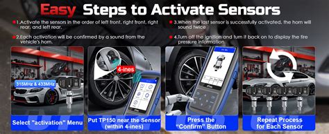 Amazon.com: XTOOL TP150 TPMS Programming Tool, Universal TPMS Relearn/Reset/Activate Tool(315 ...
