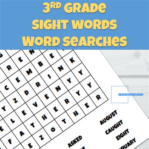 3rd Grade Sight Word Word Searches