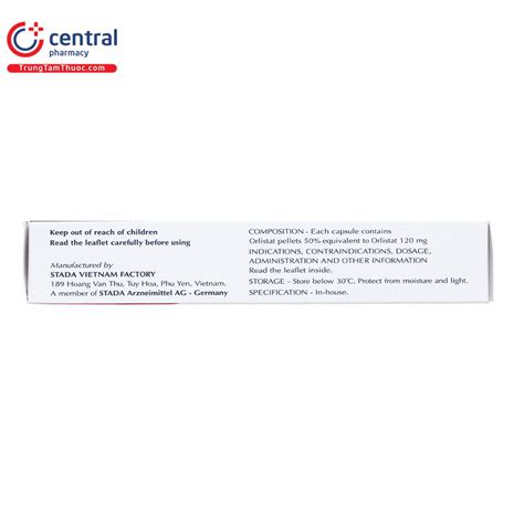 ChÍnh HÃng Thuốc Orlistat Stada 120mg Hỗ Trợ Giảm Cân Hiệu Quả