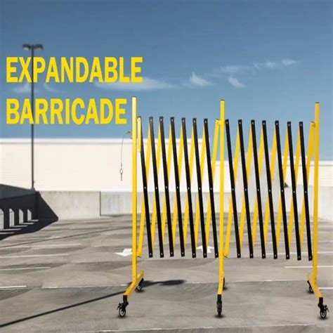 Dropship Metal Expandable Barricade 23 Feet Retractable Fence Outdoor