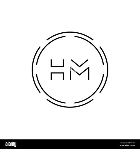 Hm Logo Design Vector Template Initial Circle Letter Hm Vector