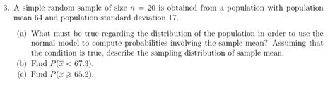 Solved A Simple Random Sample Of Size N Is Obtained Chegg
