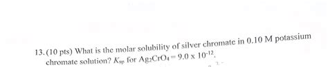 What Is The Molar Solubility Of Silver Chromate In