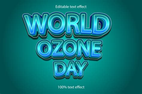 World Ozone Day Editable Text Effect Neon Style Vector Image