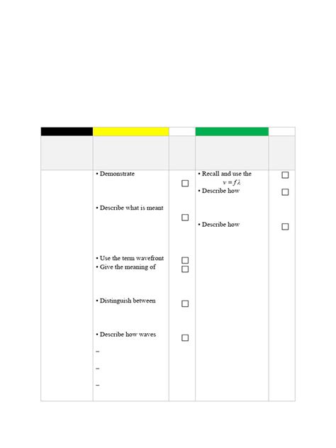 Igcse Gce Physics General Wave Properties Notes Pdf Science