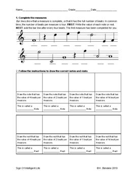 Notes And Rests Values Worksheet By Grow With Ms B TPT