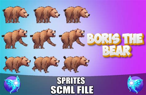 Boris The Bear 2d Animated Character Spriter By Gamelauncher Shop