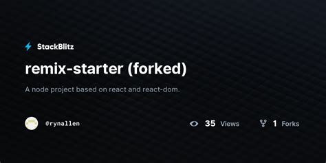 Remix Starter Forked Stackblitz