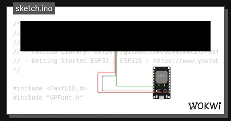 Scrolling Message WS2812 Led Matrix 32x8 ESP32 Ino Wokwi ESP32