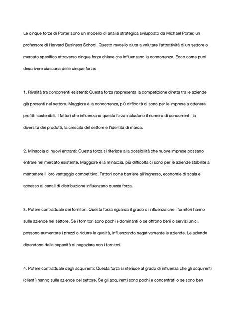 Le Cinque Forze Di Porter Schemi E Mappe Concettuali Di